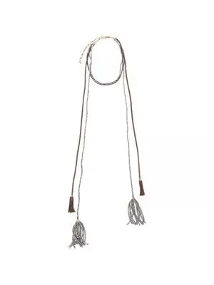 Antonelli Firenze Daphne Tasseled Beaded Necklace - Grey