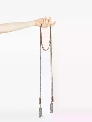 Antonelli Firenze Daphne Tasseled Beaded Necklace - Grey