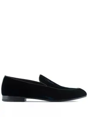 Giorgio Armani Logo-debossed Velvet Loafers