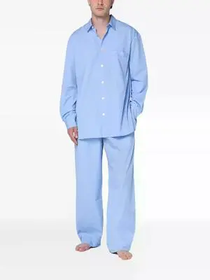 TEKLA Logo-patch Tie-waist Pajama Pants