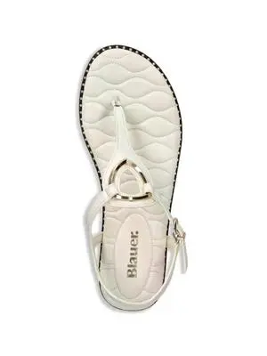BLAUER. Leather Flat Sandals