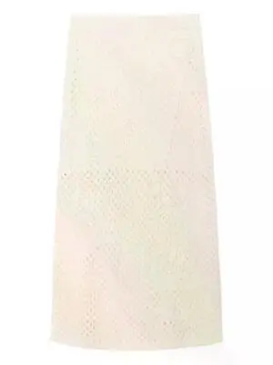 Zadig&Voltaire Open-knit Midi Skirt - Neutrals