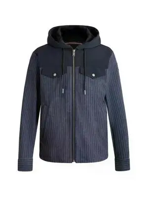 Fusalp Rocelan Pinstriped Hooded Bomber Jacket