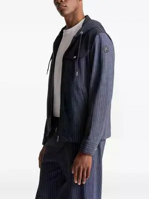 Fusalp Rocelan Pinstriped Hooded Bomber Jacket