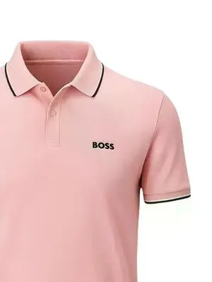 BOSS Piped Trim Polo Shirt - Pink