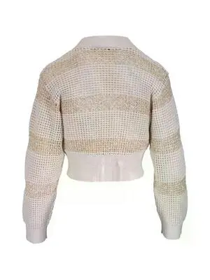 Brunello Cucinelli Cropped Striped Cardigan