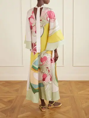 La DoubleJ Floral-print Silk Maxi Dress