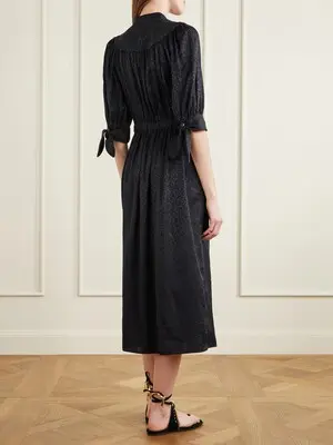 Maison Mayle Leopard-jacquard Silk Midi Dress