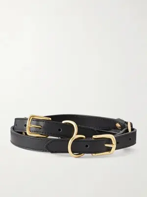 Maison Mayle Corsita Embellished Leather Belt - Black
