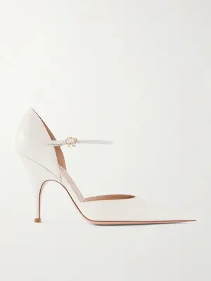 GIANVITO ROSSI Sofia D'orsay 95 Leather Pumps - Neutrals