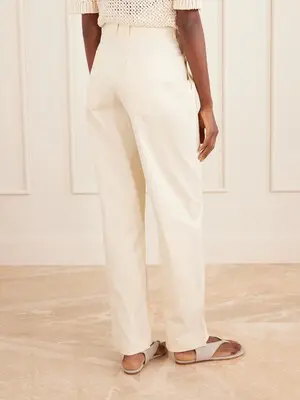 JOSEPH Jaber Straight-leg Cotton-blend Pants