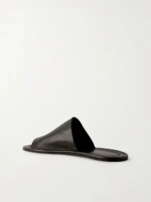 THE ROW Malick Leather Sandals - Black