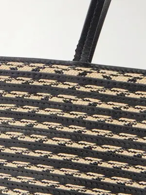 THE ROW Beau Large Raffia And Leather Tote - Black