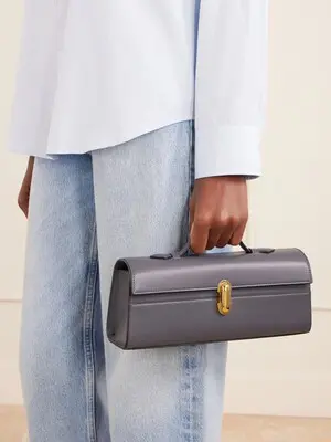 Savette Slim Symmetry Leather Tote - Blue