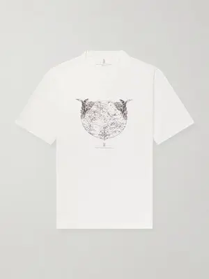 Brunello Cucinelli Logo-print Cotton-jersey T-shirt - White