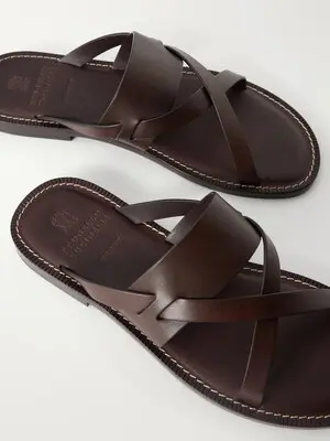 Brunello Cucinelli Leather Gladiator Sandals - Brown