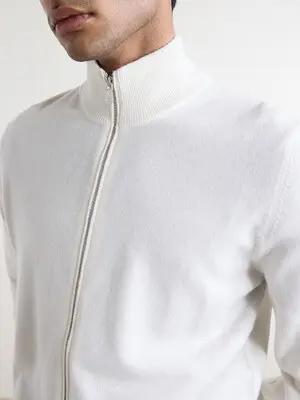 Brunello Cucinelli Cashmere Zip-up Sweater - Neutrals