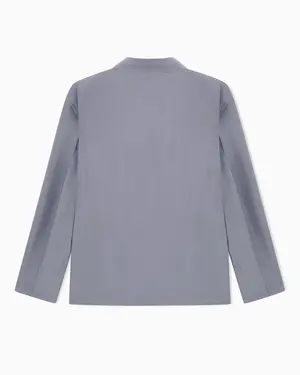 Giorgio Armani Double-breasted Jacket In A Silk And Linen Poplin