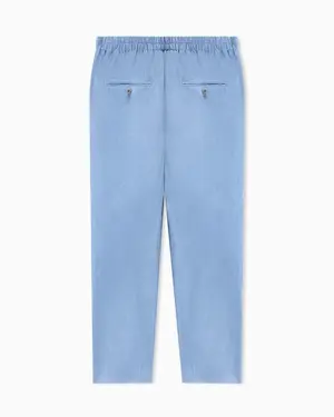 Giorgio Armani Single-pleat Lyocell Trousers - Light Blue