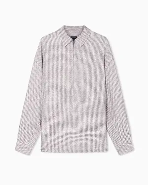 Giorgio Armani Printed Viscose Crépon Shirt With Zip