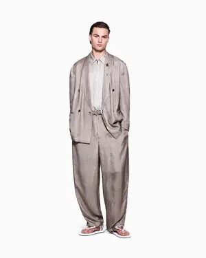 Giorgio Armani Printed Viscose Crépon Shirt With Zip