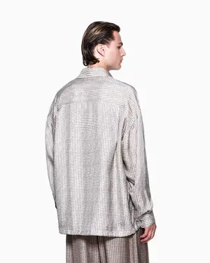 Giorgio Armani Printed Viscose Crépon Shirt With Zip