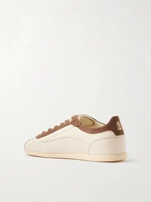 Brunello Cucinelli Suede-trimmed Leather Sneakers - Neutrals