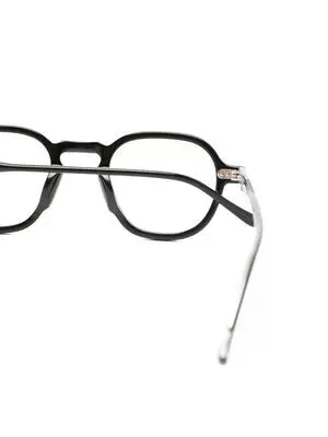 LESCA Round Frame Eyeglasses - Black
