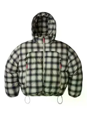 GV GALLERY Plaid Hooded Puffer Jacket