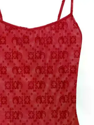 MARINE SERRE Moonogram Mesh Straps Top - Red