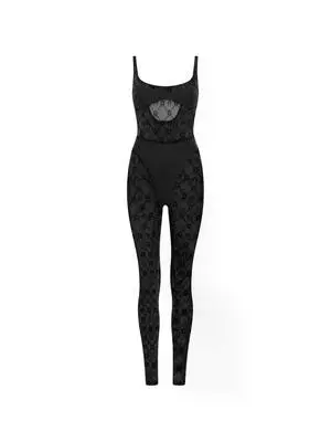 MARINE SERRE Moonogram Mesh Catsuit - Black