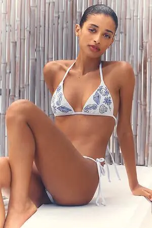 OCEANUS X Marie Bikini Top - White Multi