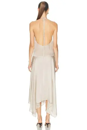 ST. AGNI Silk Handkerchief Halter Dress