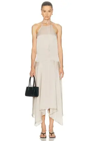 ST. AGNI Silk Handkerchief Halter Dress