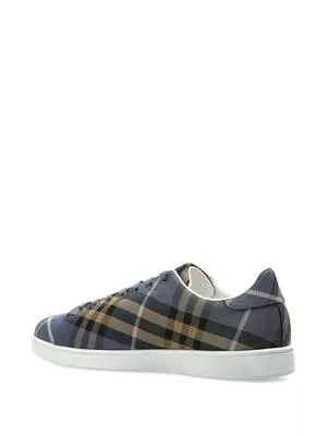 Burberry Check-print Lace-up Sneakers - Blue