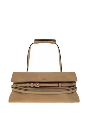 Moschino Leather Tote Bag With Buckle Belt - Neutrals