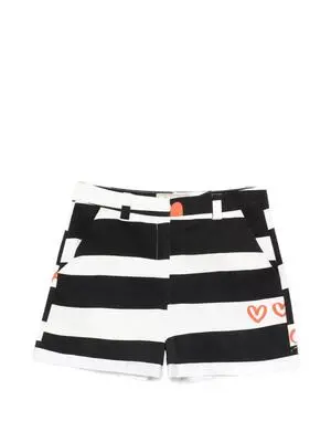 ALESSANDRO ENRIQUEZ Striped Heart-detail Shorts