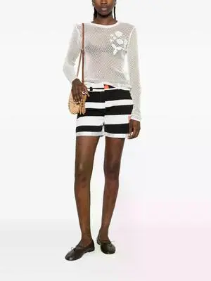 ALESSANDRO ENRIQUEZ Striped Heart-detail Shorts