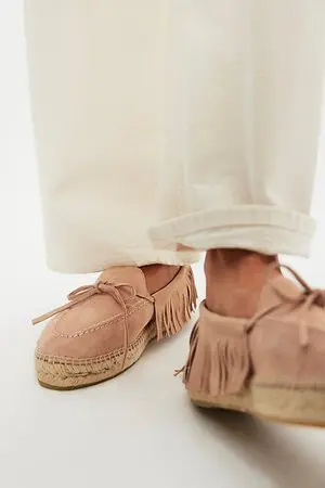 Free People Faraway Fringe Espadrilles - Vachette Suede
