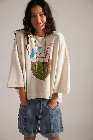 Free People We The Free Everything Printed Pullover - Coconut Combo