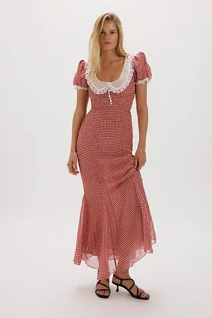 For Love & Lemons Bradford Gingham Maxi Dress