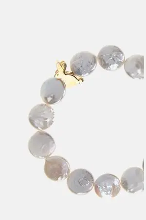 ALIITA Pearl Bracelet With Gold Rabbit - Bianco
