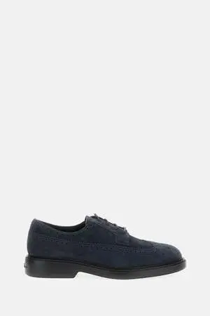 Hogan H704 Perforated Derby Shoes - Blue