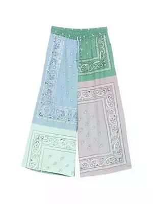 Max Mara Patchwork Bandana Print Trousers - Green