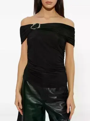 GESTUZ Laily Off-shoulder Top - Black