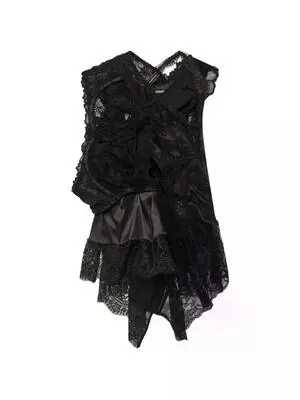 Junya Watanabe V-neck Layered Top - Black