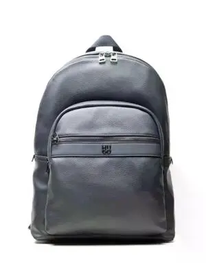 Hugo Logo-plaque Zip-pocket Backpack - Blue