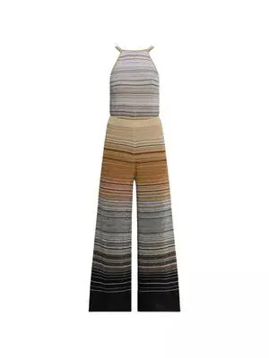 AKEP Striped Halterneck Jumpsuit - Neutrals