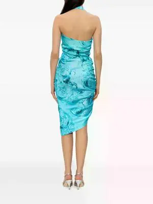 Versace Wave Couture-print Midi Dress
