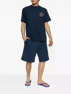 Versace Cotton Shorts With Logo Patch